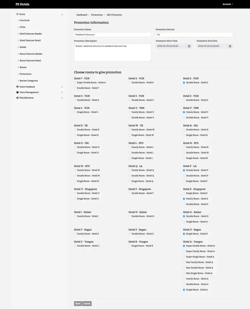 Multi Hotel Management System in PHP and MySQL