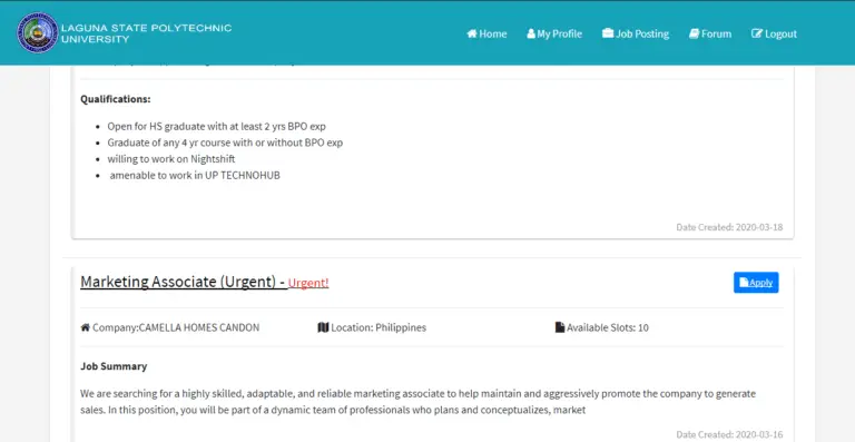 Online Alumni Tracer and Job Portal System with SMS Notification
