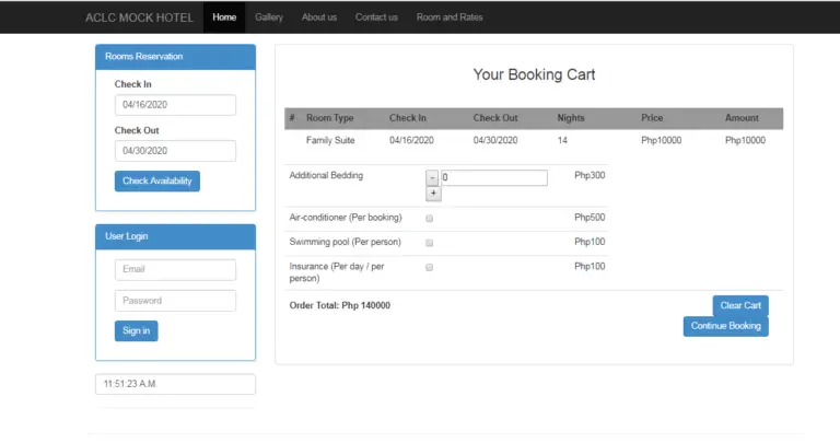 System Modules of Online Hotel Reservation System