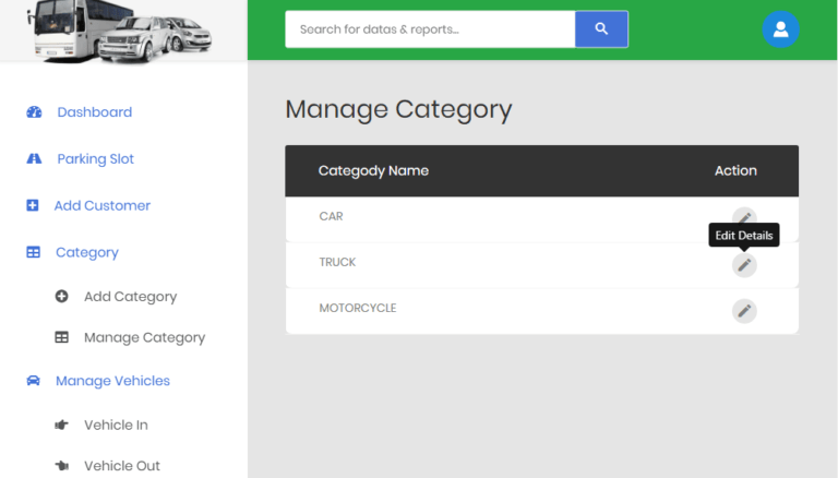 Car Parking System in PHP MySQL and Bootstrap