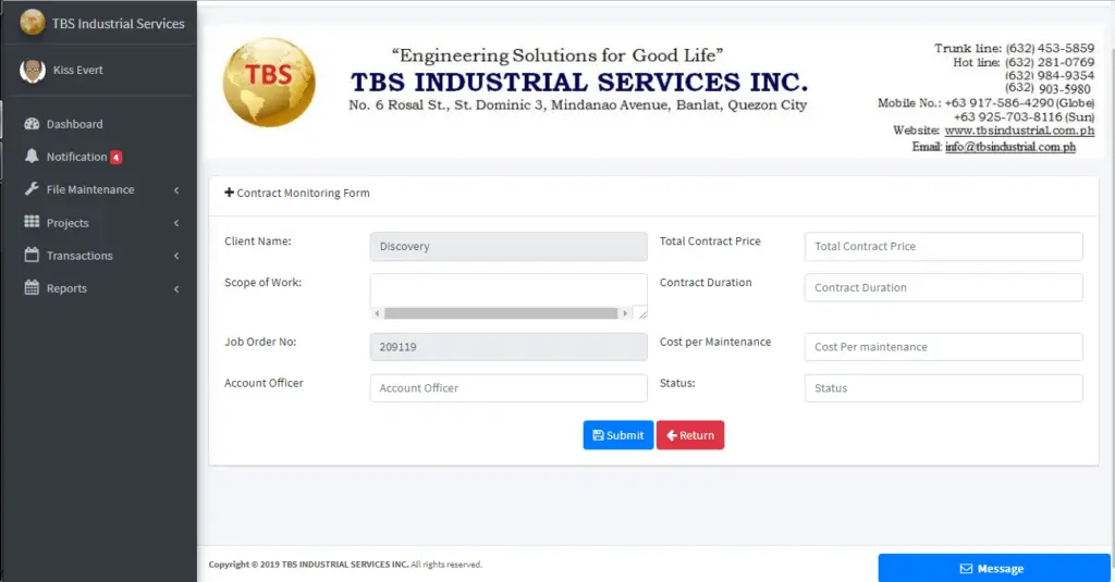Web Based Information System and Client Monitoring System
