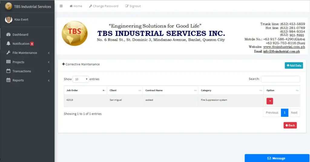 Web Based Information System and Client Monitoring System