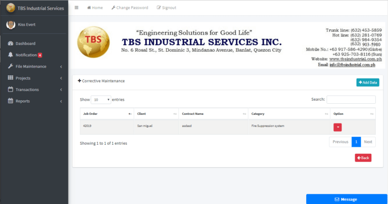 Web Based Information System and Client Monitoring System