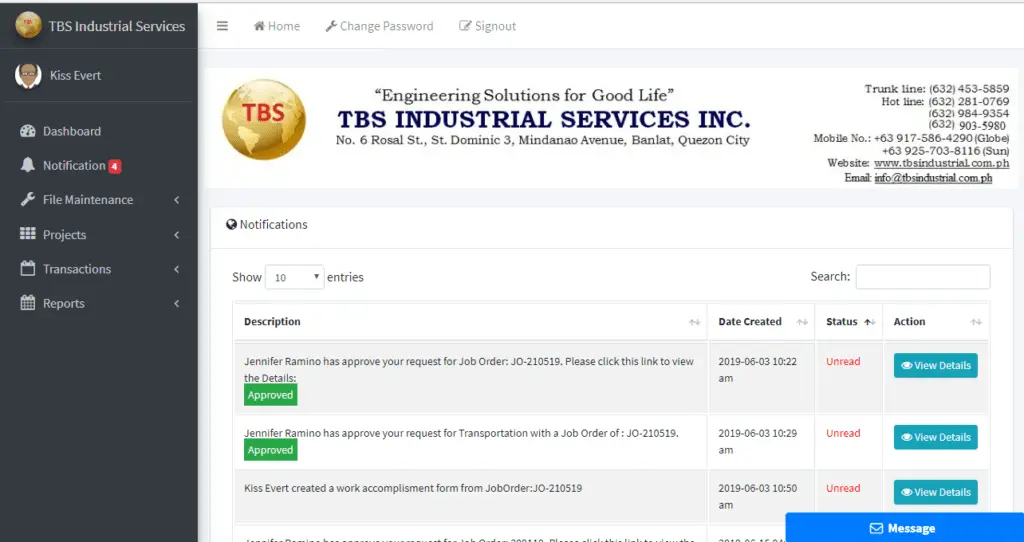 Web Based Information System and Client Monitoring System