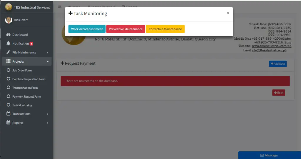 Web Based Information System and Client Monitoring System
