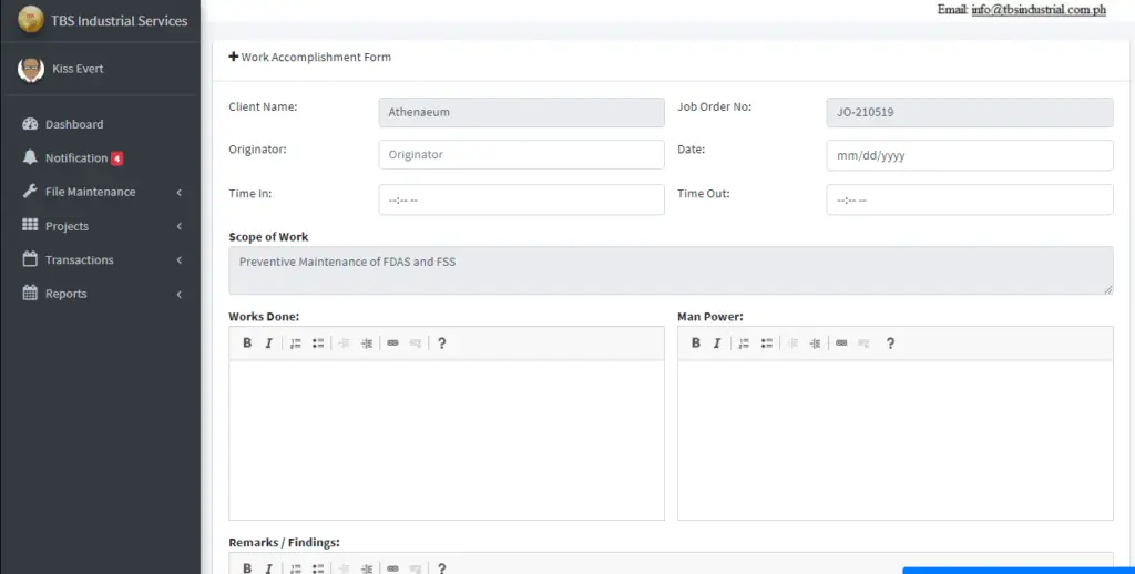 Web Based Information System and Client Monitoring System