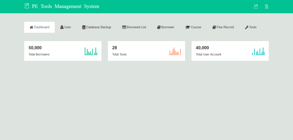 PE Tools Management System in PHP and Bootstrap