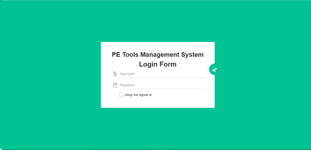 PE Tools Management System in PHP and Bootstrap