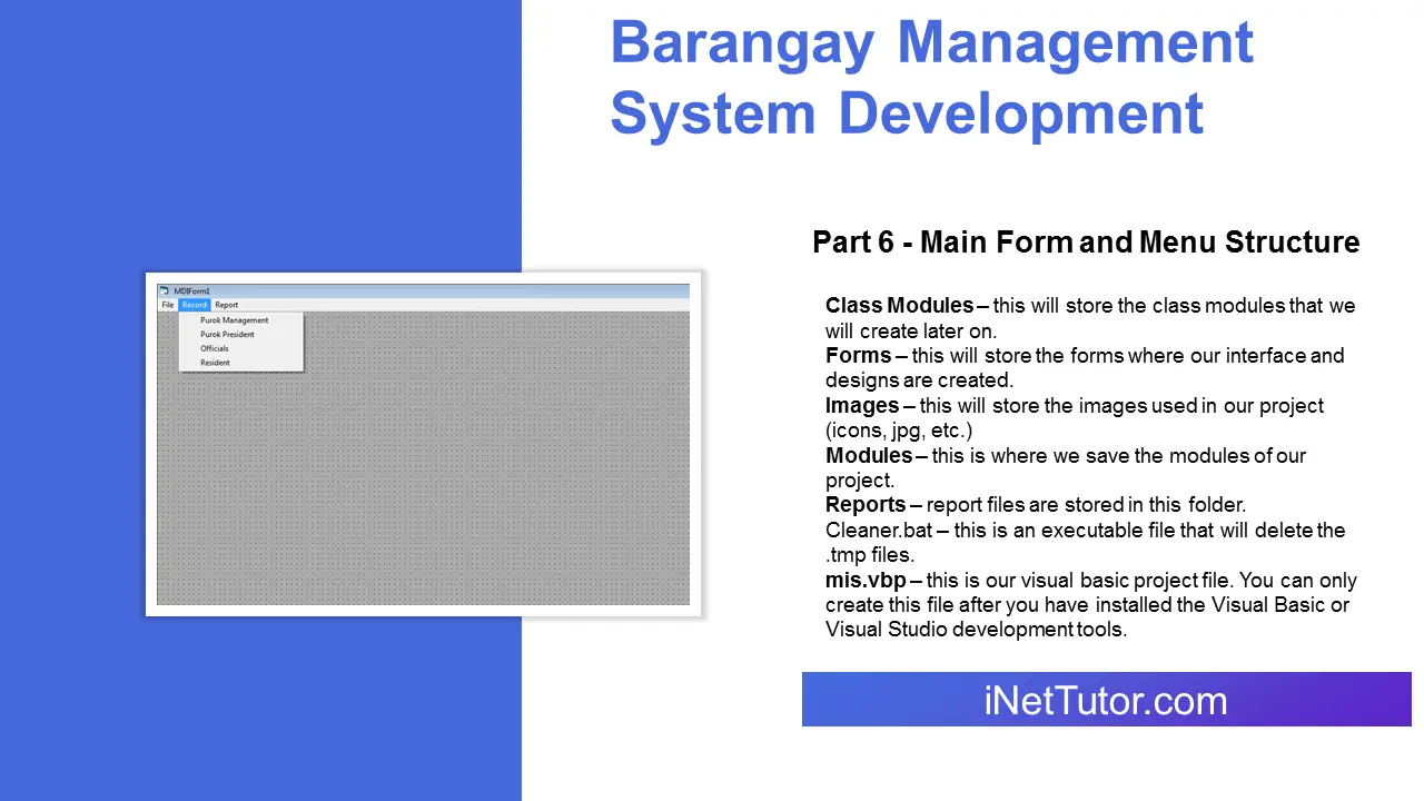 Barangay Management System Development Part 6 - Main Form and Menu ...