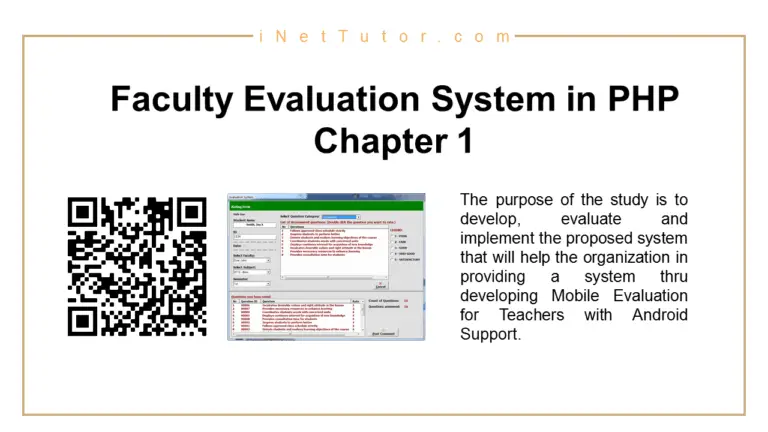 Faculty Evaluation System In Php Chapter 1