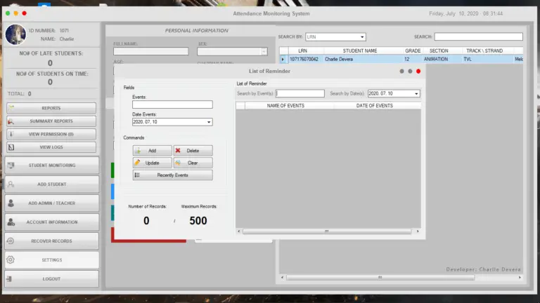 Attendance Monitoring System in VB.Net