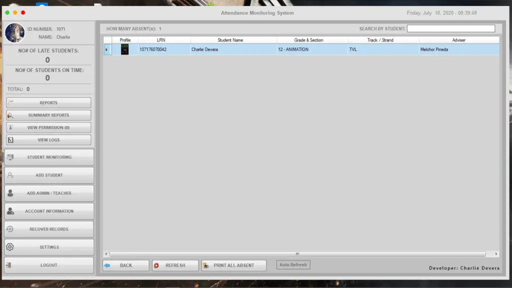 Attendance Monitoring System in VB.Net