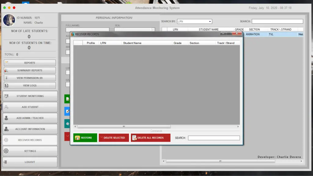 Attendance Monitoring System in VB.Net