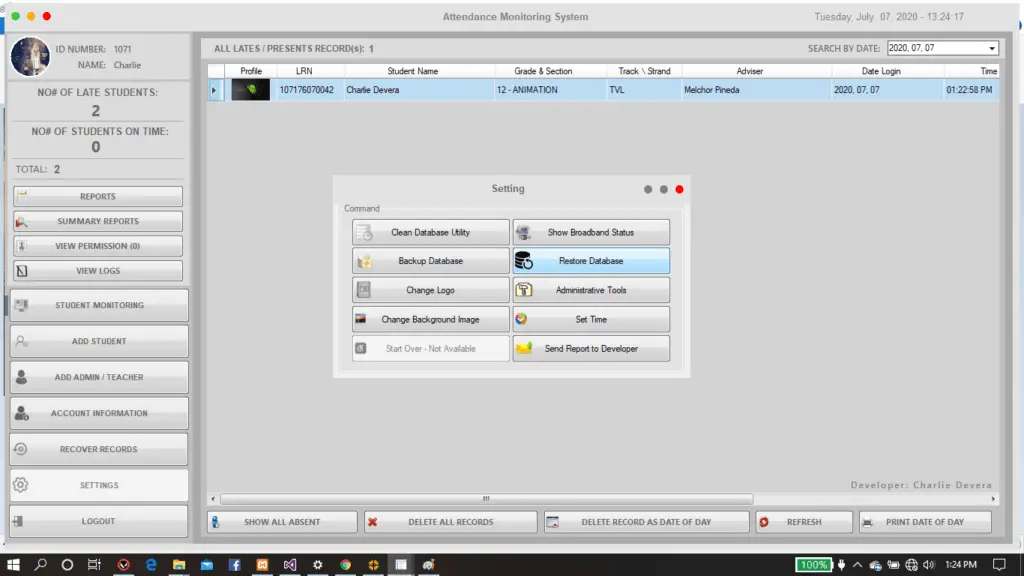 Attendance Monitoring System in VB.Net
