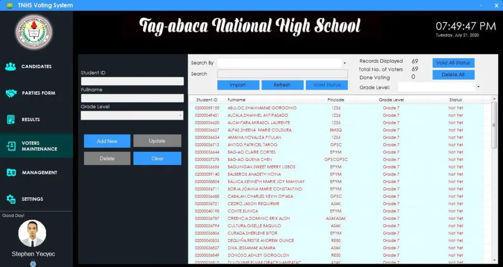 Automated Voting System for High School in C# and MySQL Automated Voting System for High School in C# and MySQL