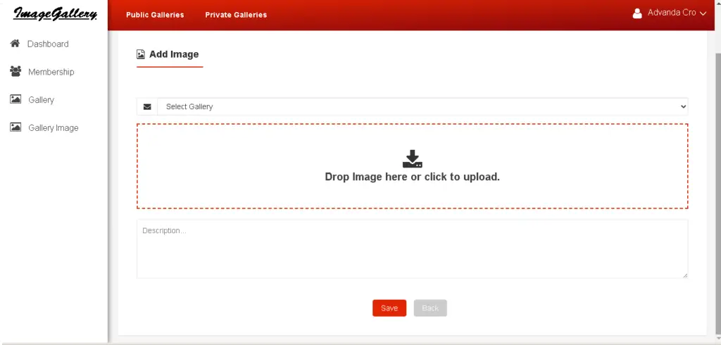 Image Gallery Web Application in PHP and Bootstrap