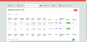 Shipping and Logistics System in PHP and Bootstrap Free Download