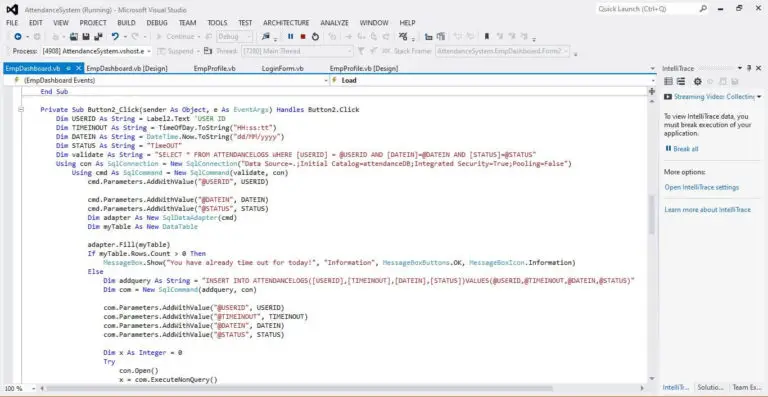 Attendance System in VB.Net and SQL Server Attendance System in VB.Net and SQL Server