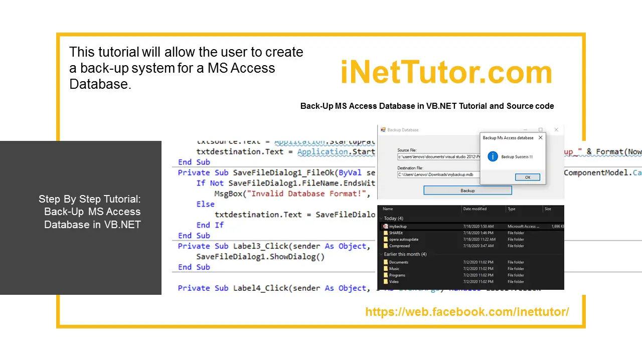 How To Connect Netbeans Ms Access Database And View Data The Back Up In Vb Net Tutorial Source
