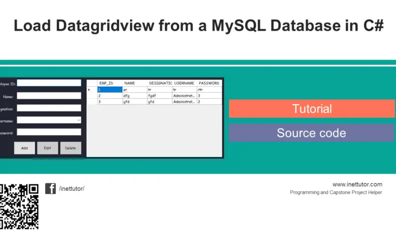 Datagridview Control With Mysql Free Source Code Projects Tutorials Images