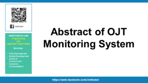 Abstract of OJT Monitoring System