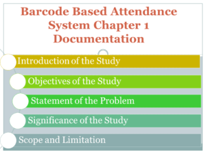 Barcode Based Attendance System Chapter 1 Documentation