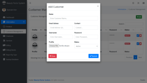 Beauty Parlour Management System Free Template in PHP and Bootstrap