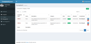 Complaint Management System Free Template in PHP and Bootstrap
