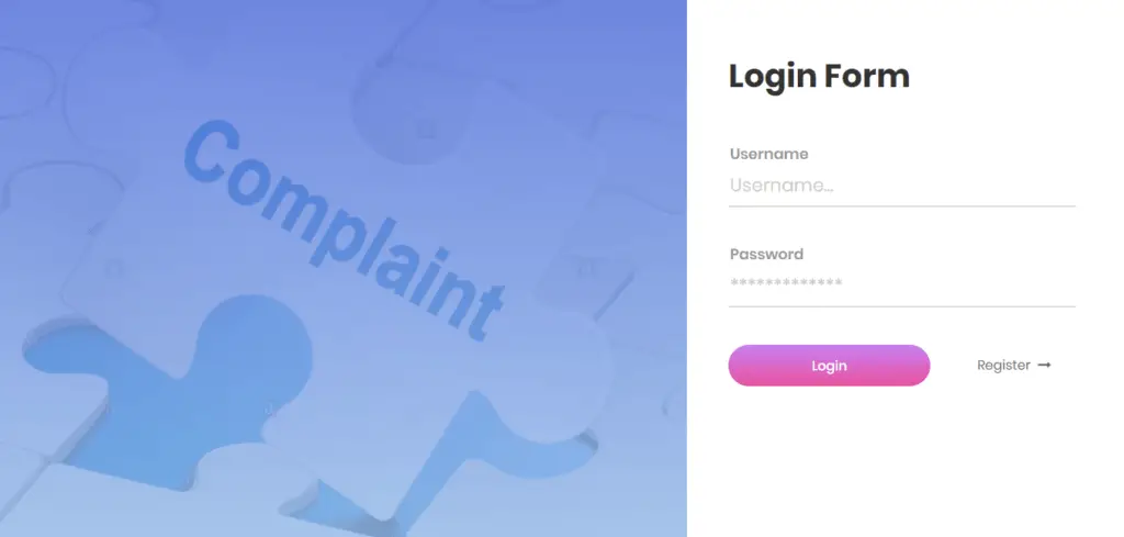 Complaint Management System Free Template in PHP and Bootstrap