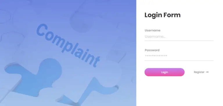 Complaint Management System Free Template in PHP and Bootstrap