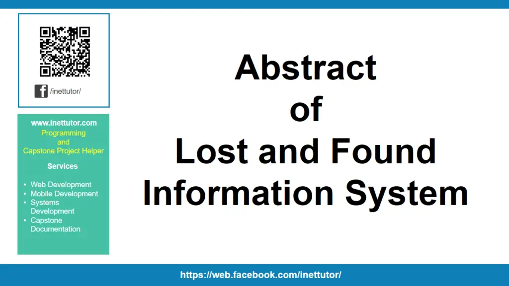 Abstract of Lost and Found Information System - iNetTutor.com