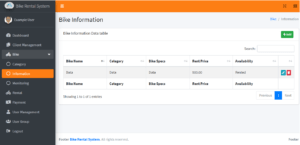 Bike Rental System Free Template in PHP and Bootstrap - iNetTutor.com