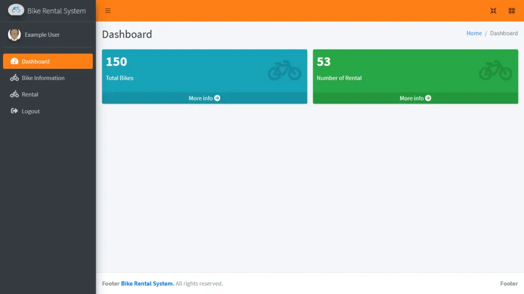 Bike Rental System Free Template in PHP and Bootstrap - iNetTutor.com