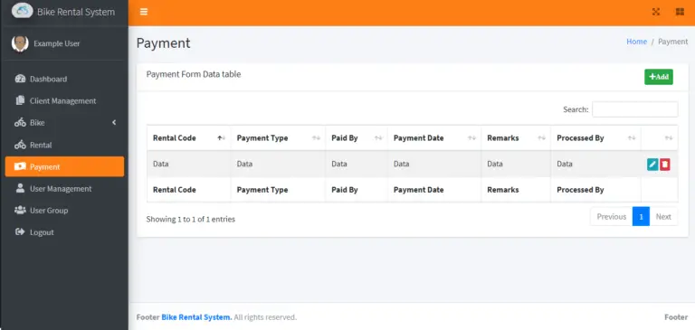 Bike Rental System Free Template in PHP and Bootstrap - iNetTutor.com