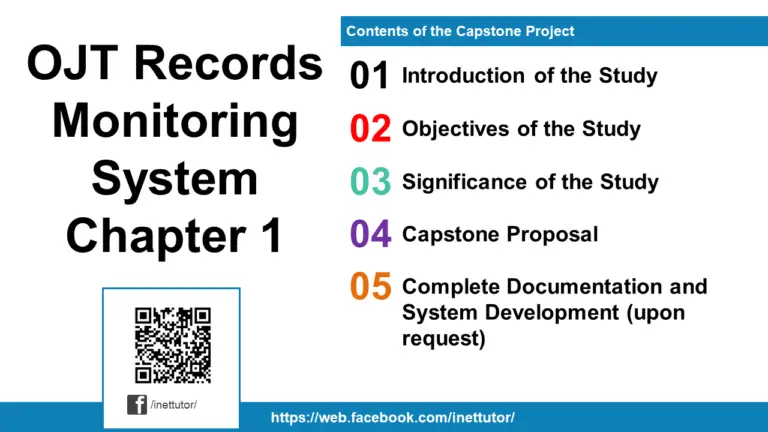 OJT Records Monitoring System Chapter 1 - iNetTutor.com