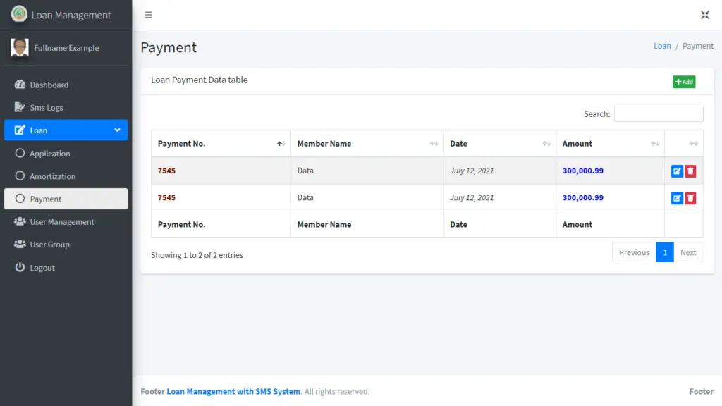 Loan Management System with SMS Free Bootstrap Template - iNetTutor.com
