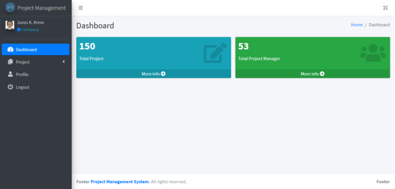 Project Management System Free Download Bootstrap Template