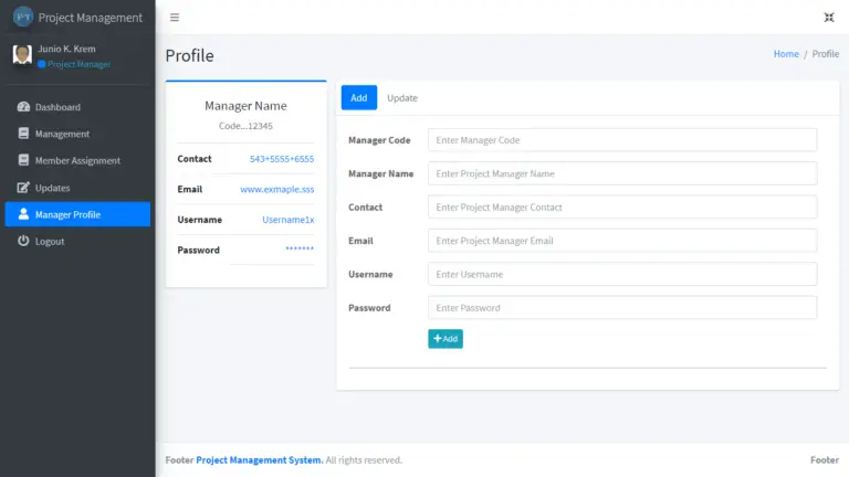 Project Management System Free Download Bootstrap Template
