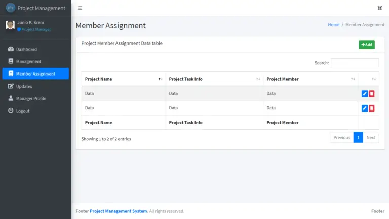 Project Management System Free Download Bootstrap Template