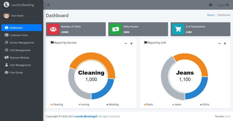 Laundry Shop Management System Free Download Bootstrap Template ...