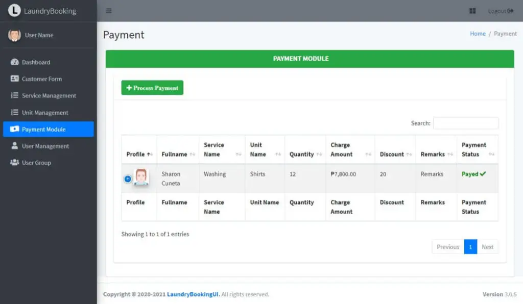 Laundry Shop Management System Free Download Bootstrap Template ...