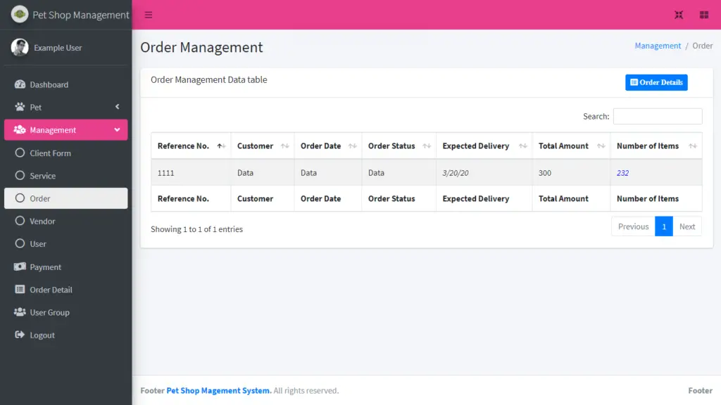 Pet shop Management System Free Download Bootstrap Template - iNetTutor ...