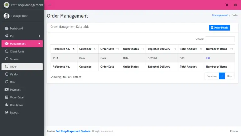Pet shop Management System Free Download Bootstrap Template - iNetTutor ...
