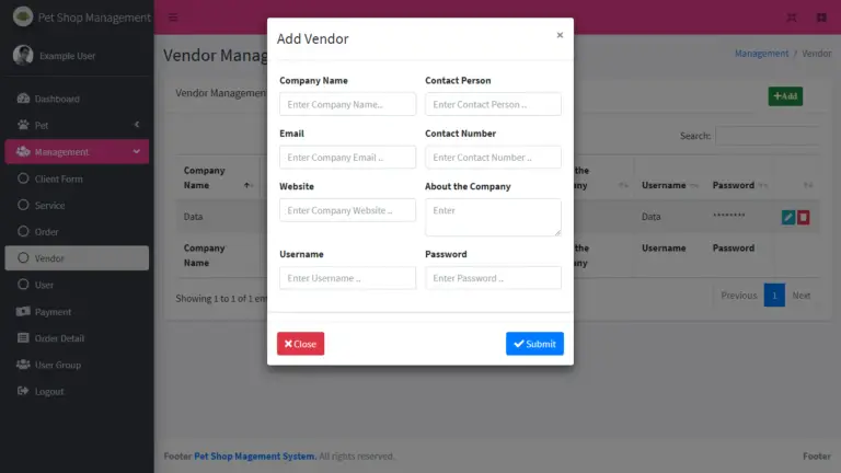 Pet shop Management System Free Download Bootstrap Template - iNetTutor ...