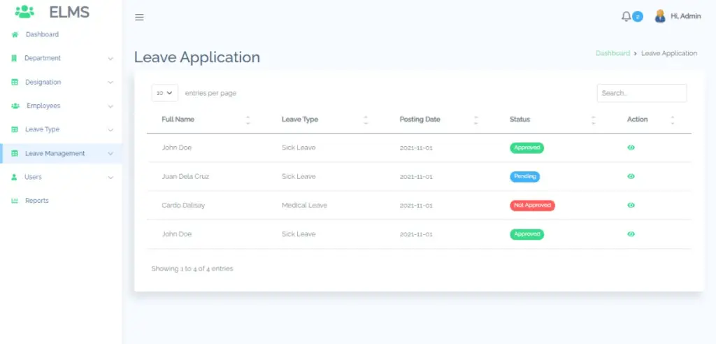 Employee Leave Management System Free Download 2025 - iNetTutor.com