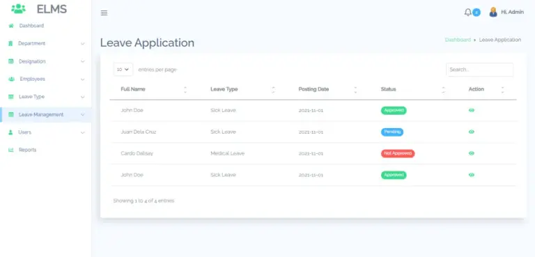 Employee Leave Management System Free Download 2025 - iNetTutor.com