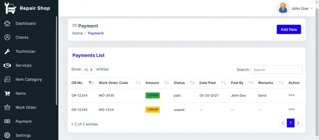 Repair Shop Management System Free Download 2024 - iNetTutor.com