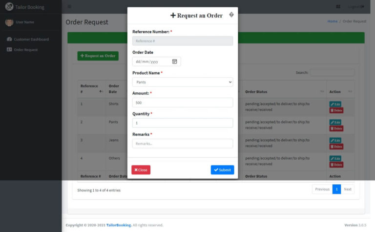 Tailor Booking Management System Free - iNetTutor.com 2025