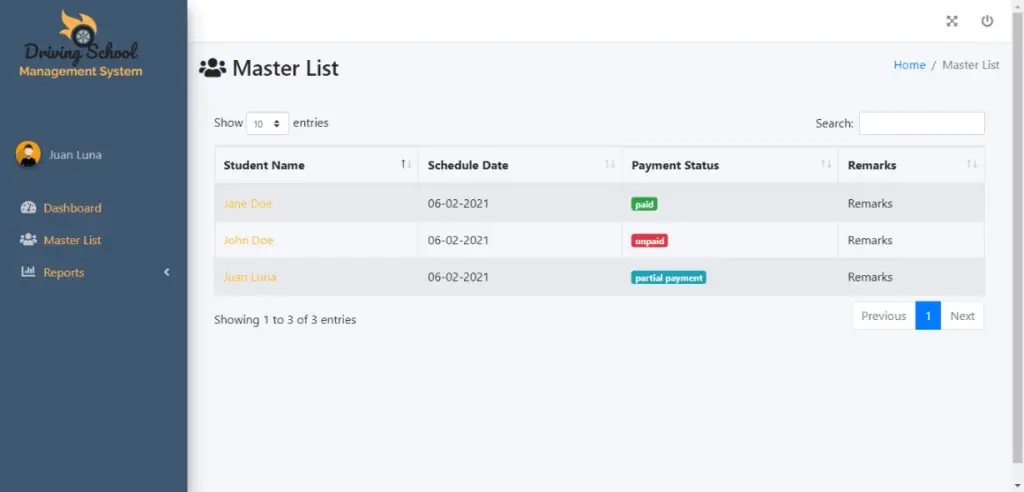 Driving School Management System Free Template - iNetTutor.com 2025
