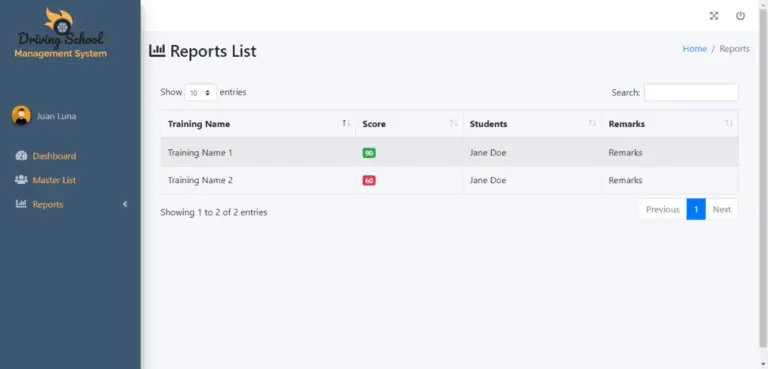 Driving School Management System Free Template - iNetTutor.com 2025